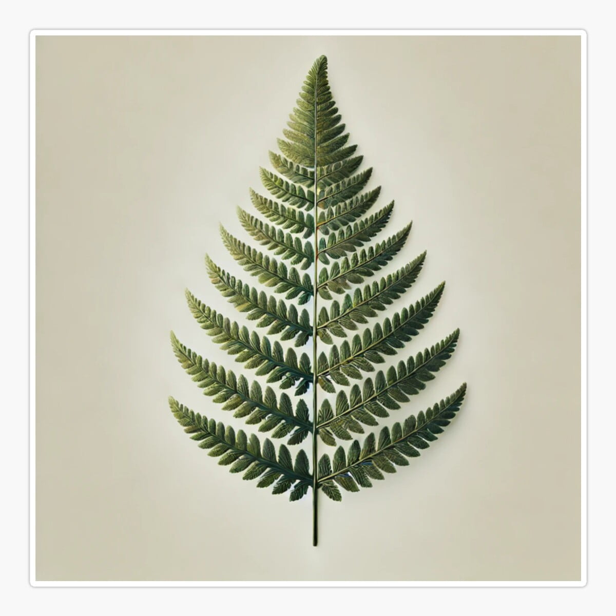 Onim Botanical Serenity Art: Elegant Fern Illustration Sticker, Phone ...