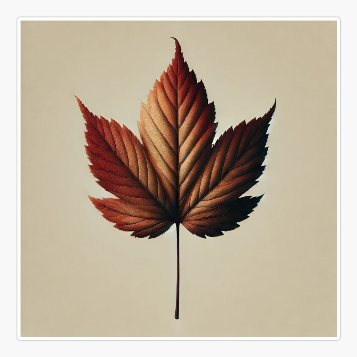 Onim Botanical Serenity Art: Elegant Leaf Design Sticker, Phone Decal ...