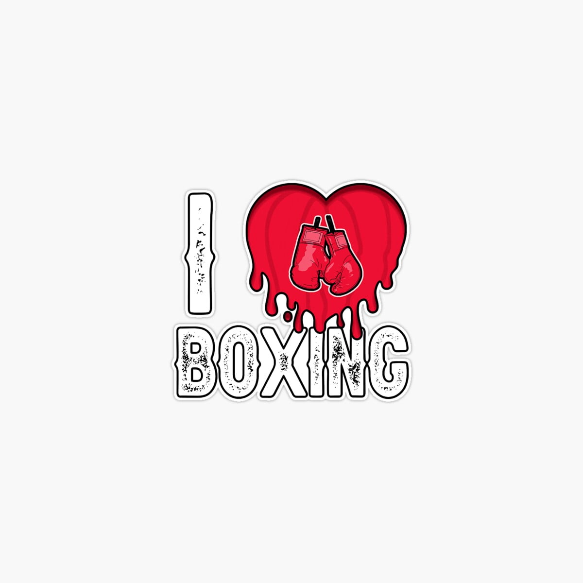 Onim Boxers I Love Boxing Heart Boxer Sticker, Phone Decal Water Bottle ...