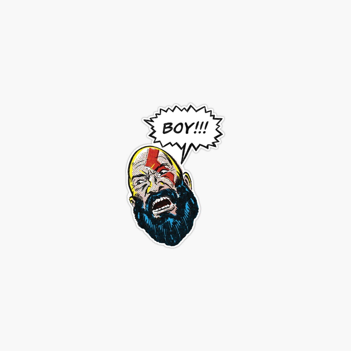 Onim Boy!!! - Kratos Sticker, Phone Decal Water Bottle Stickers Car ...