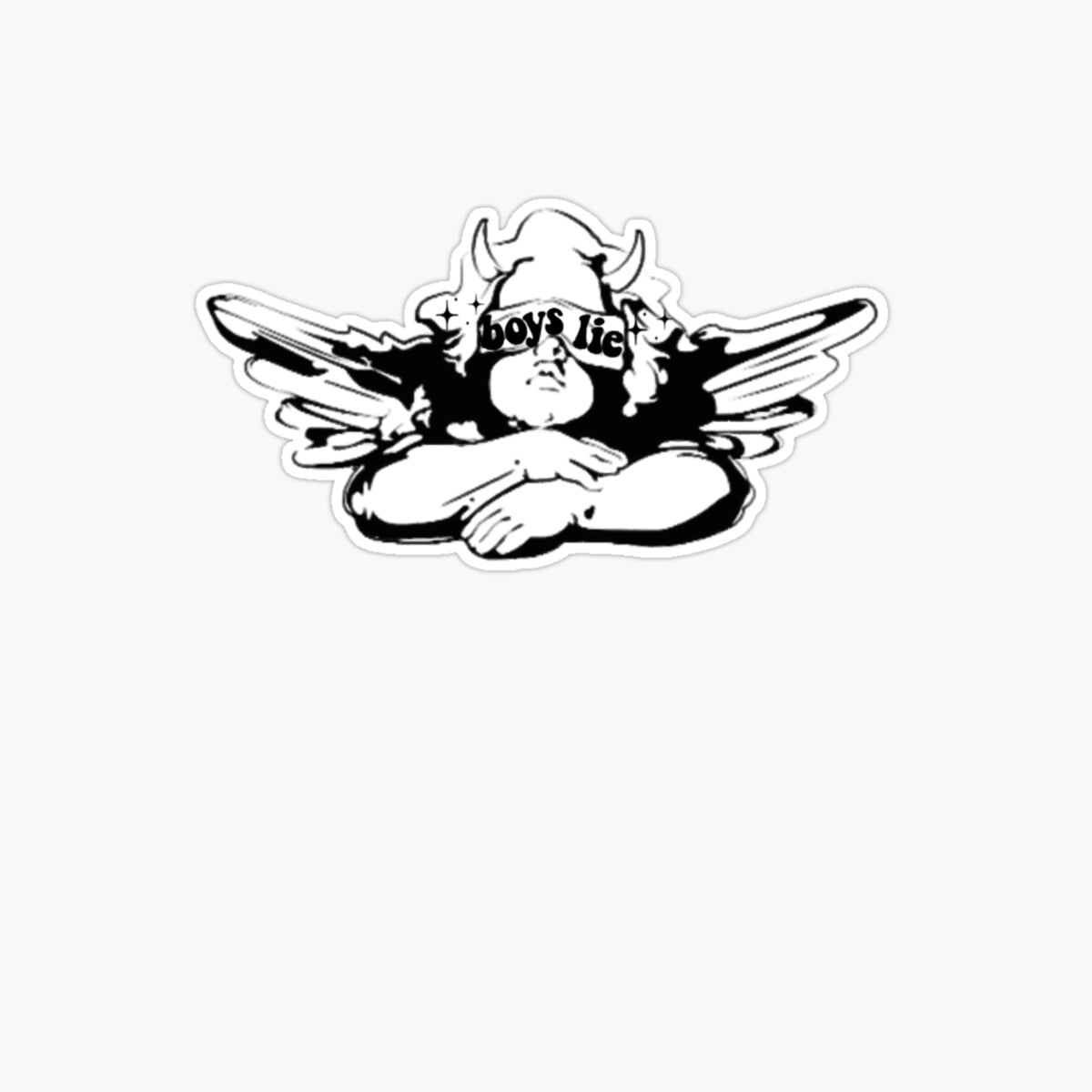 Onim Boys Lie Black Angel Sticker, Phone Decal Water Bottle Stickers ...