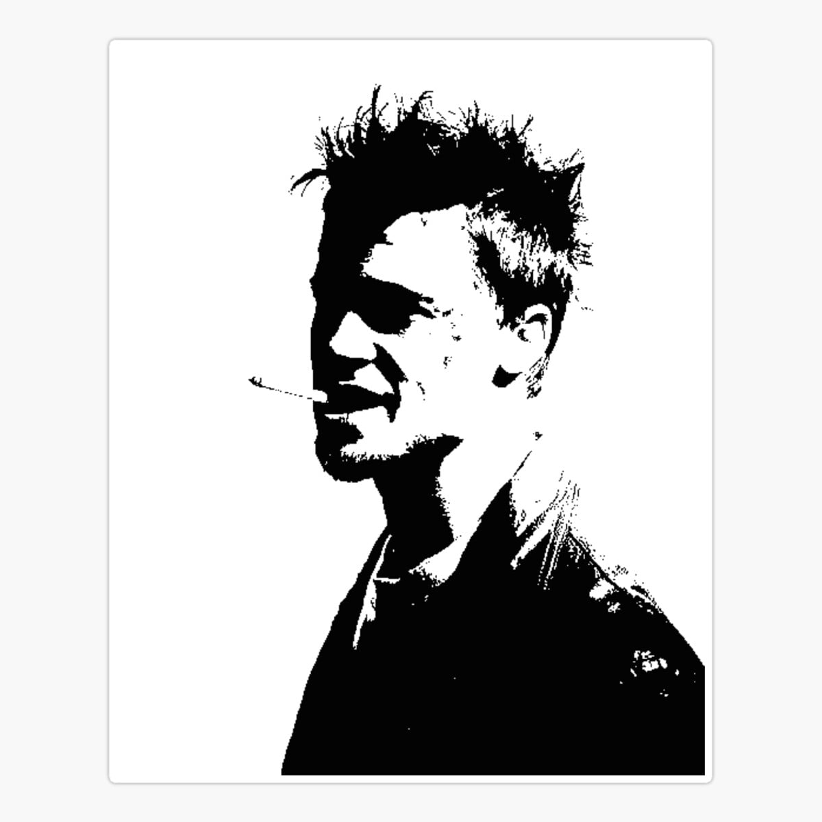 Onim Brad Pitt Cig By Cichon Cult Sticker, Phone Decal Water Bottle ...