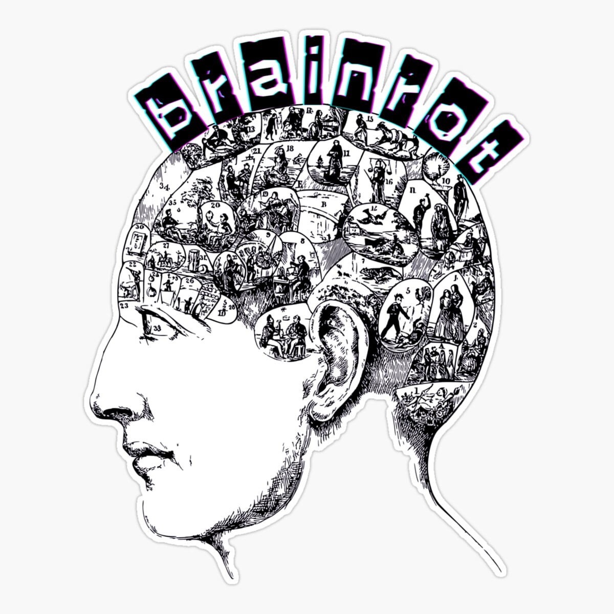 Onim Brainrot Emotional Intelligence Sticker, Phone Decal Water Bottle ...