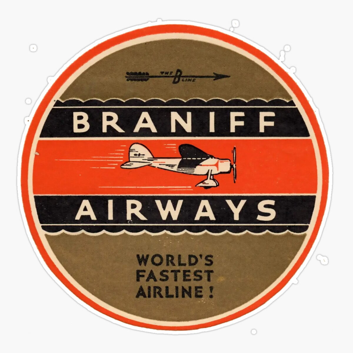 Onim Braniff Airways Circle Vintage Luggage Tag - Stickers Sticker ...