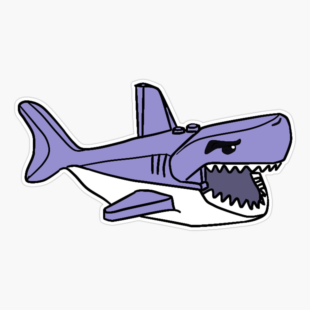 Onim Brick Shark Sticker, Phone Decal Water Bottle Stickers Car Decals ...