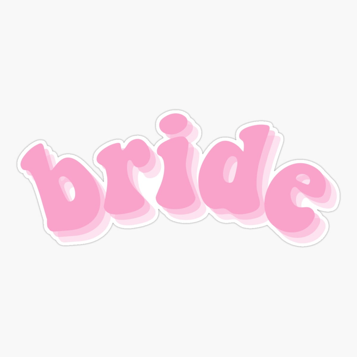 Onim Bride Pink Curve Retro Aesthetic Design Sticker, Phone Decal Water ...