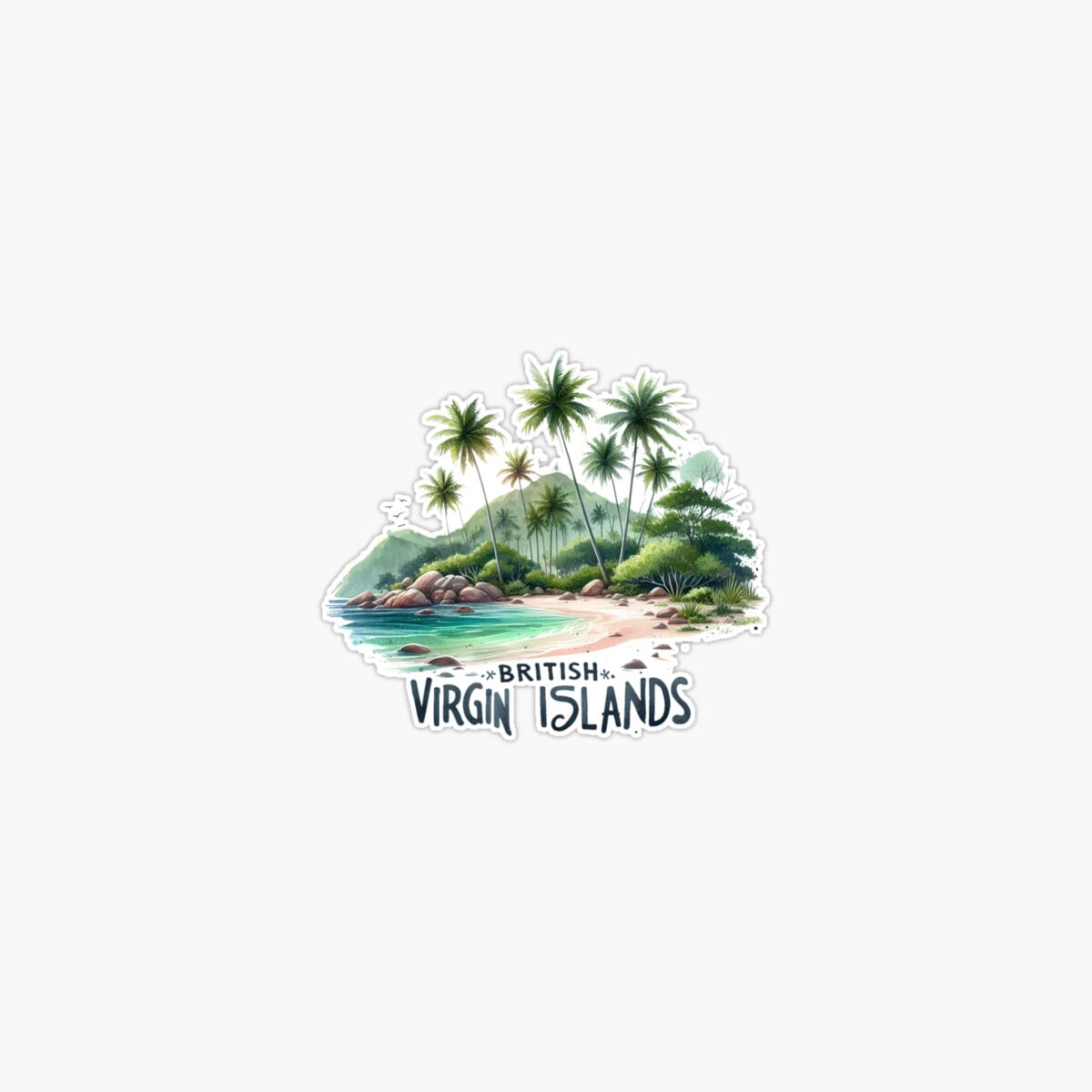 Onim British Virgin Islands Sticker, Phone Decal Water Bottle Stickers ...