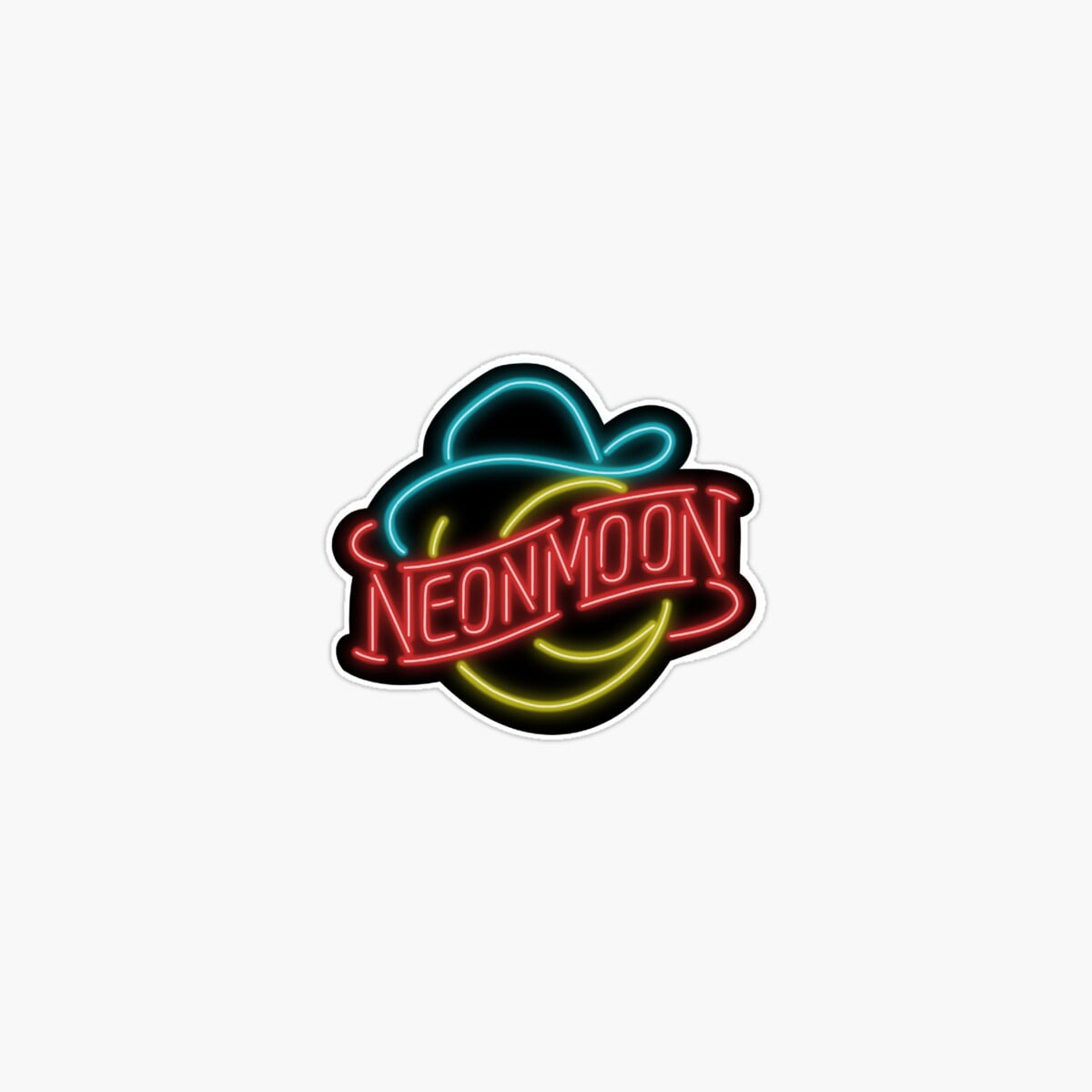 Onim Brooks And Dunn - Neon Moon Sticker, Phone Decal Water Bottle ...