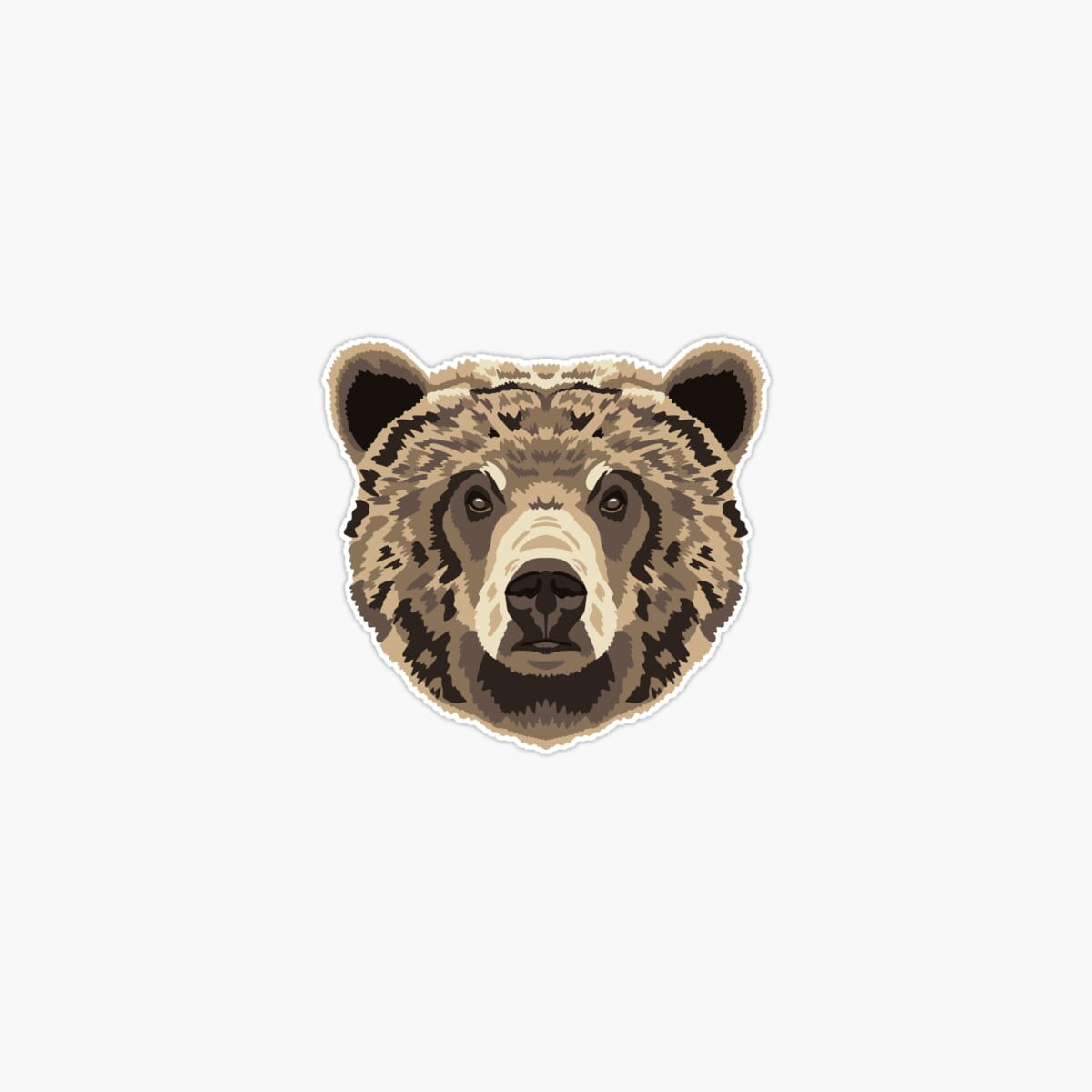 Onim Brown Bear Face Sticker, Phone Decal Water Bottle Stickers Car ...