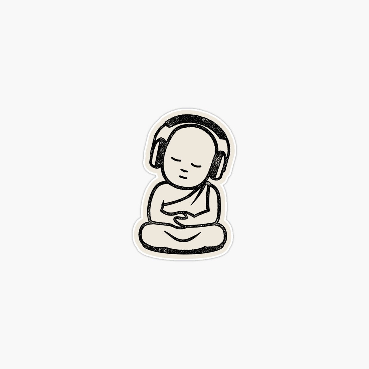 Onim Buddha Headphones - Buddhist Monk Dj Sticker, Phone Decal Water ...