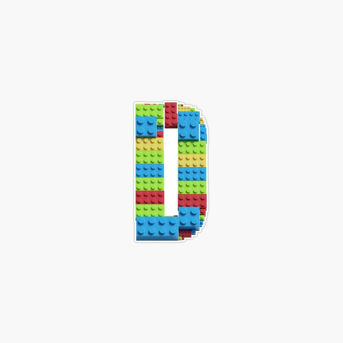 Onim Building Brick Initial D in Primary Colors Sticker - Walmart.com