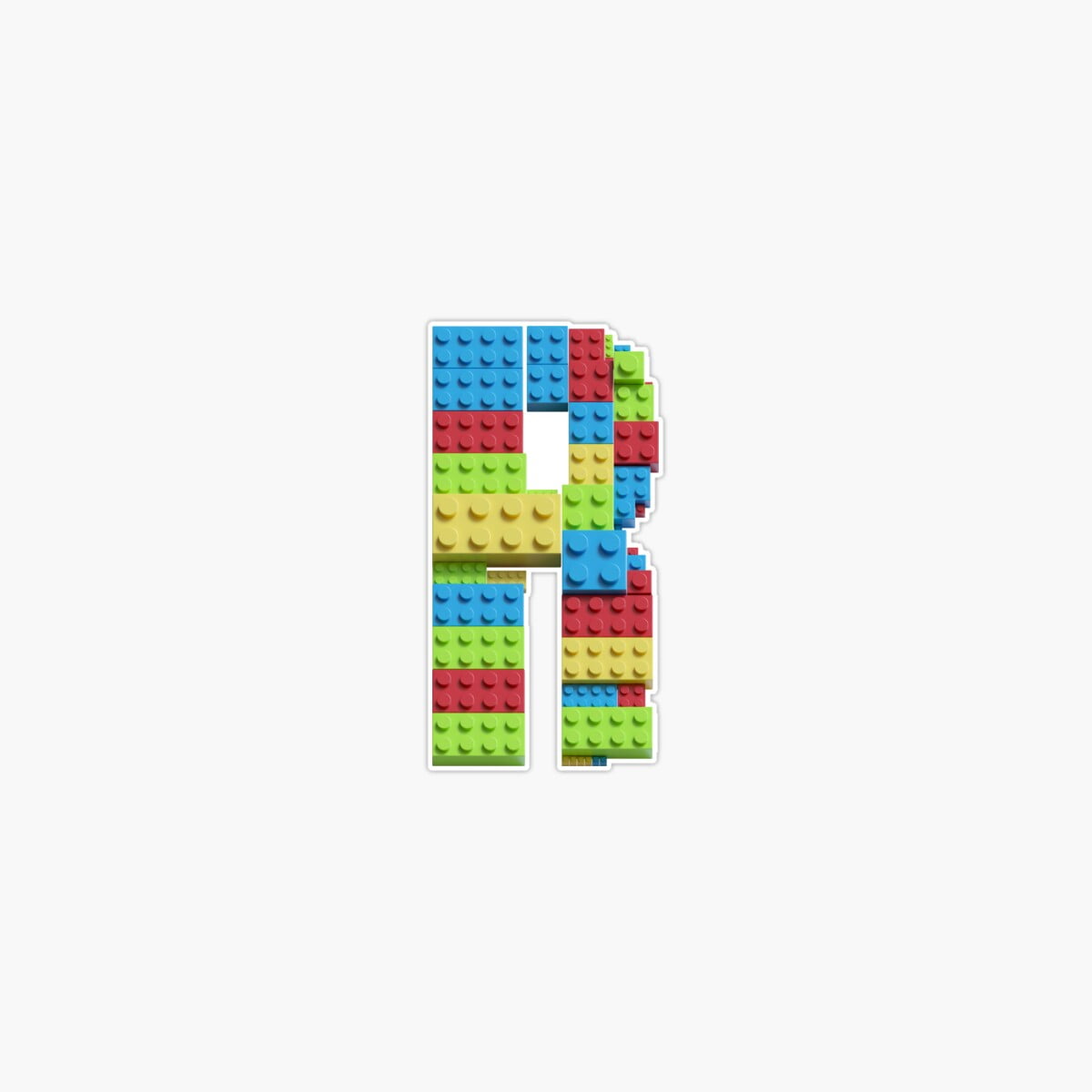 Onim Building Brick Initial R in Primary Colors Sticker - Walmart.com