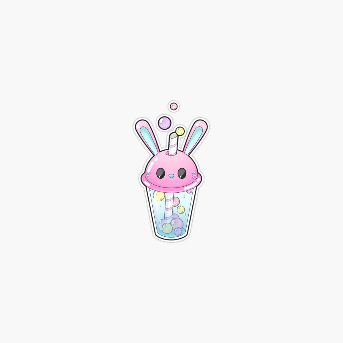 Onim Bunny Bubble Tea Sticker, Phone Decal Water Bottle Stickers Car ...