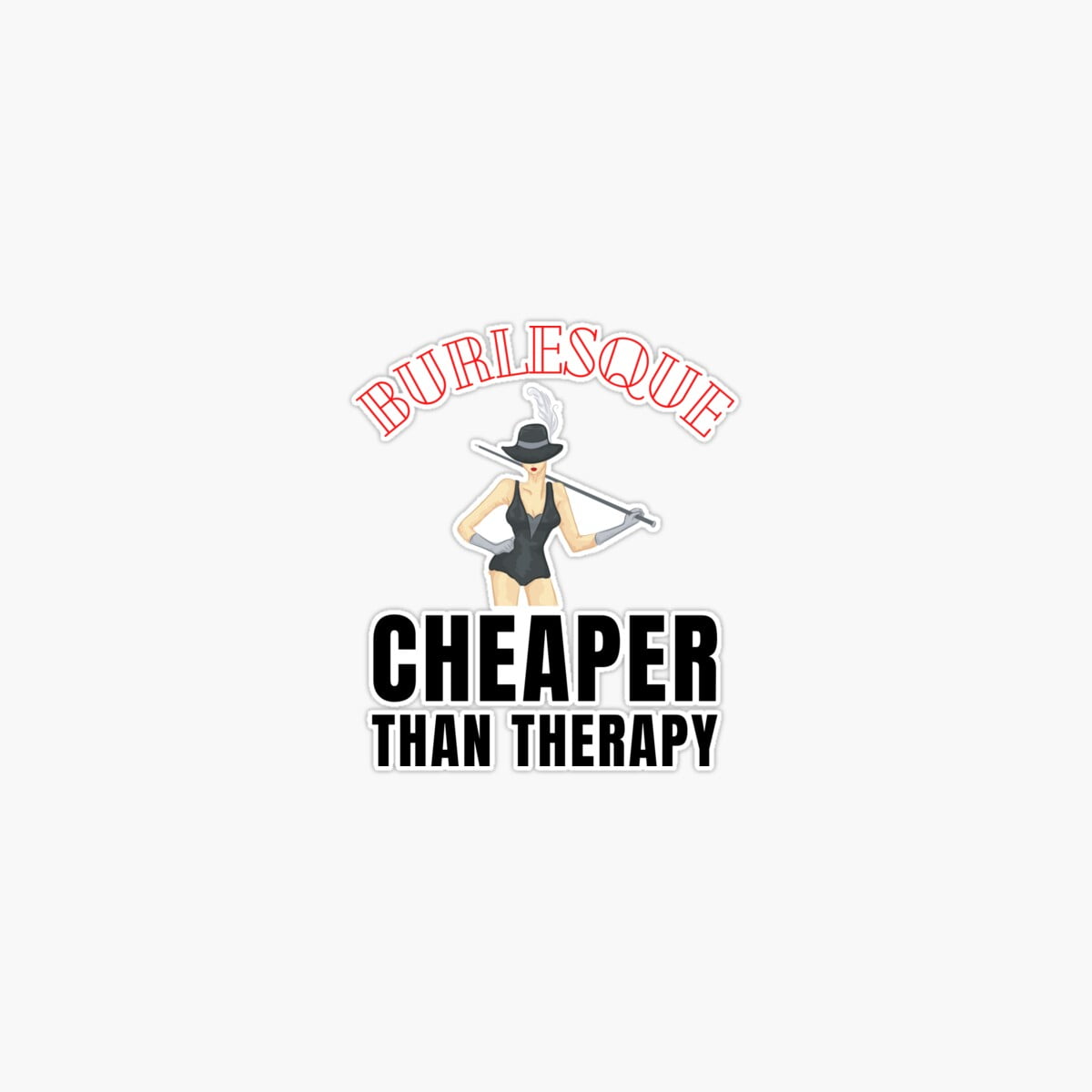 Onim Burlesque Cheaper Than Therapy Sticker - Walmart.com