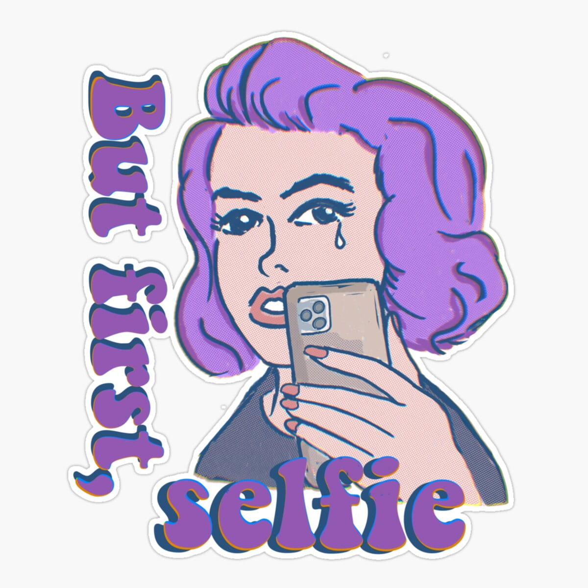 Onim But First, Selfie Sticker, Phone Decal Water Bottle Stickers Car ...