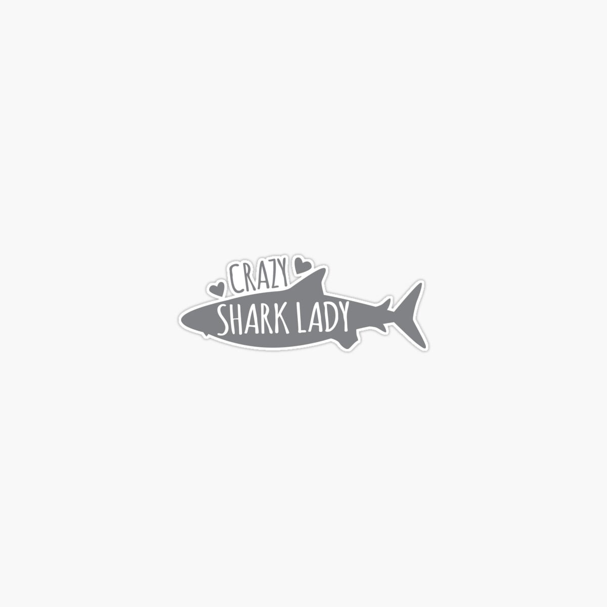 Onim CRAZY Shark lady Sticker - Walmart.com
