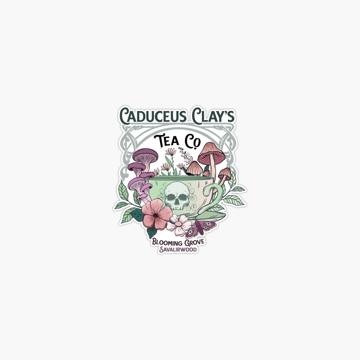 Onim Caduceus Clay'S Tea Co. Sticker, Phone Decal Water Bottle Stickers ...