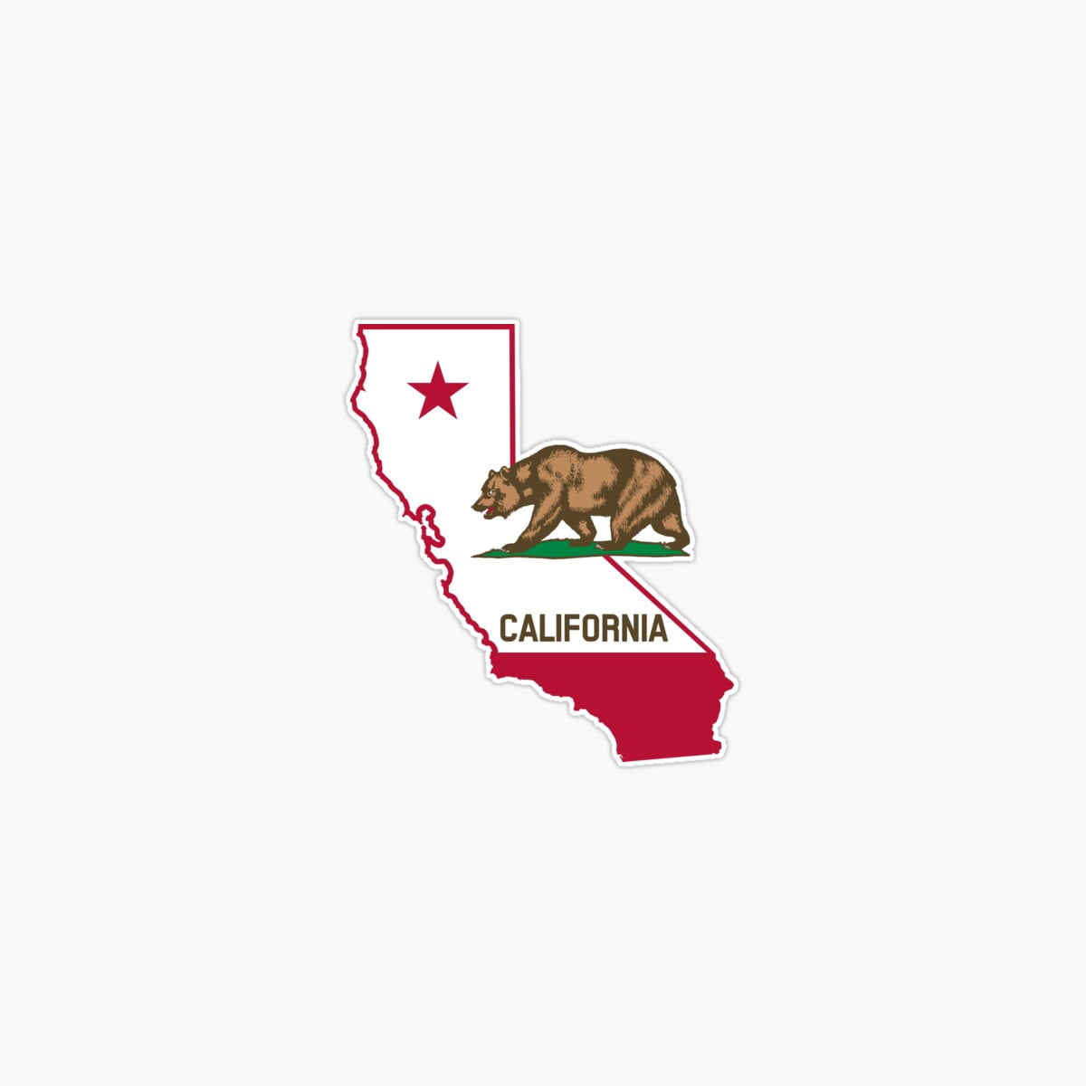 Onim California State Flag Map Sticker, Phone Decal Water Bottle ...