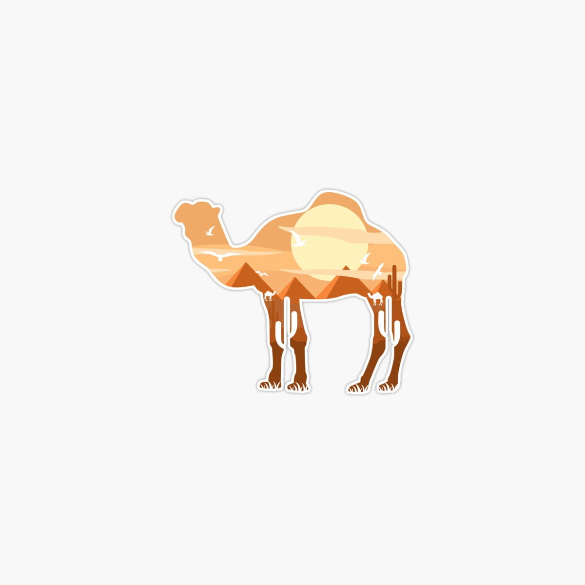 Onim Camel Scenery Sticker, Phone Decal Water Bottle Stickers Car ...