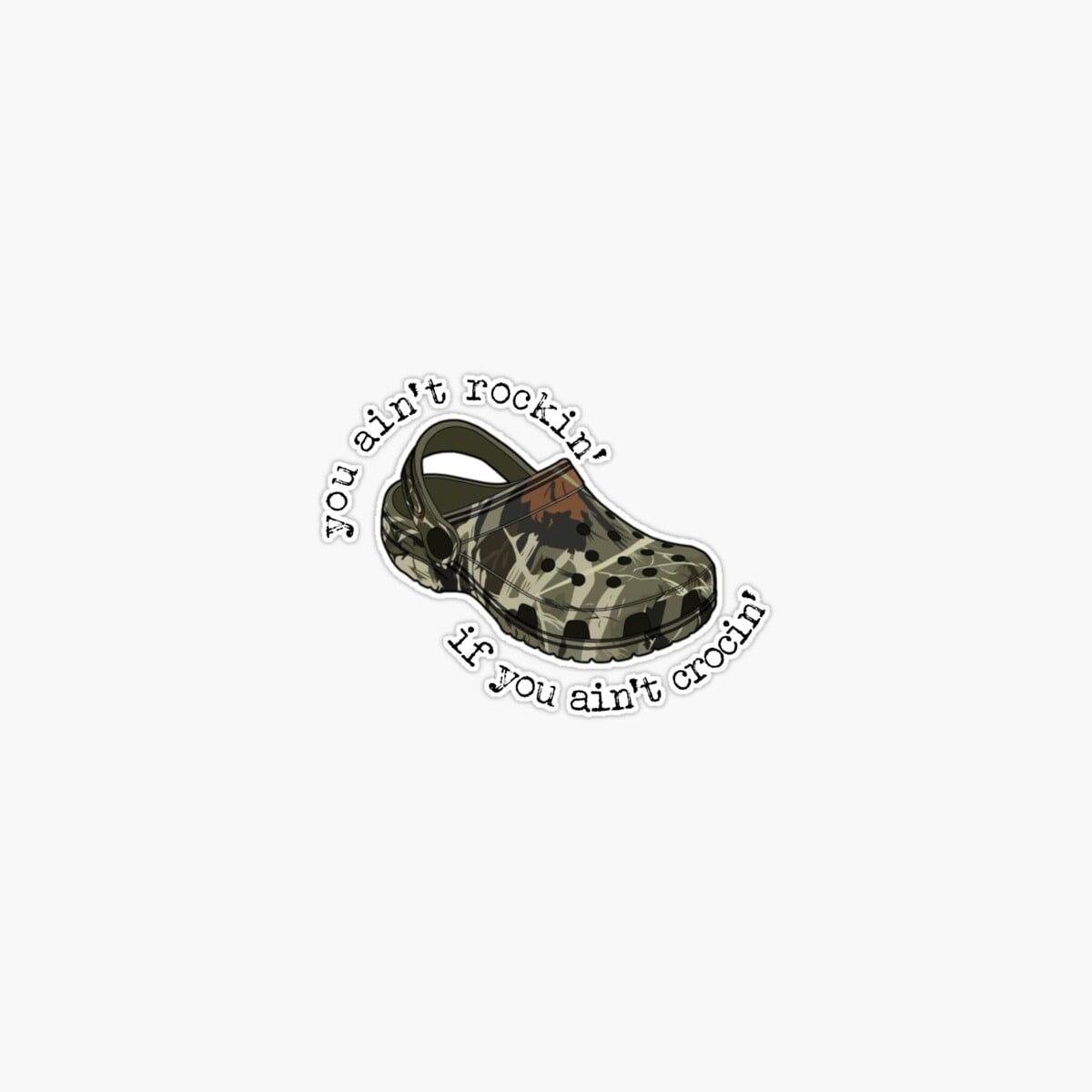 Onim Camo Crocs Sticker, Phone Decal Water Bottle Stickers Car Decals ...