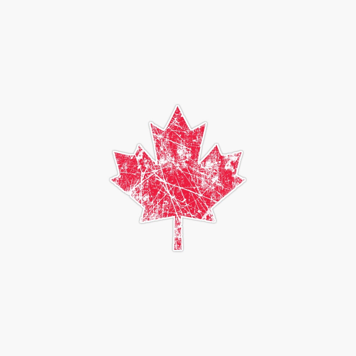 Onim Canadian Maple Leaf Grunge Distressed Style In Red Sticker, Phone ...