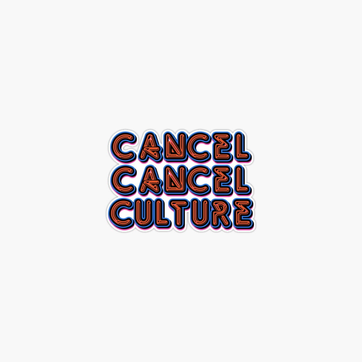 Onim Cancel Cancel Culture Neon Lights Sticker - Walmart.com