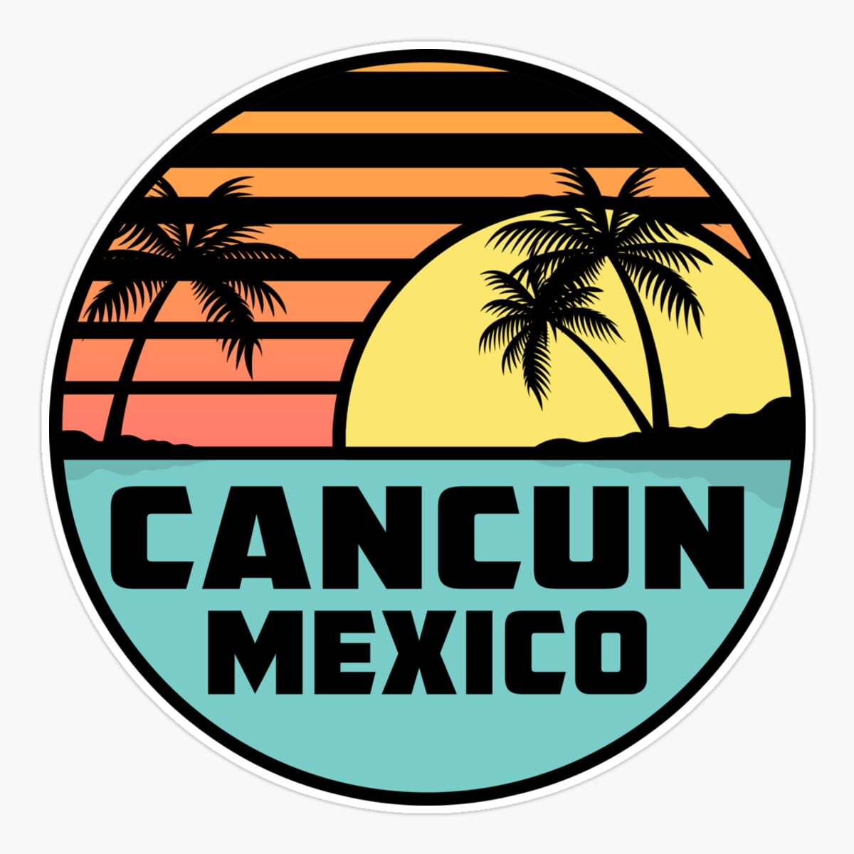 Onim Cancun Mexico Tropical Beach Surfing Scuba Surf Vacation Sticker ...
