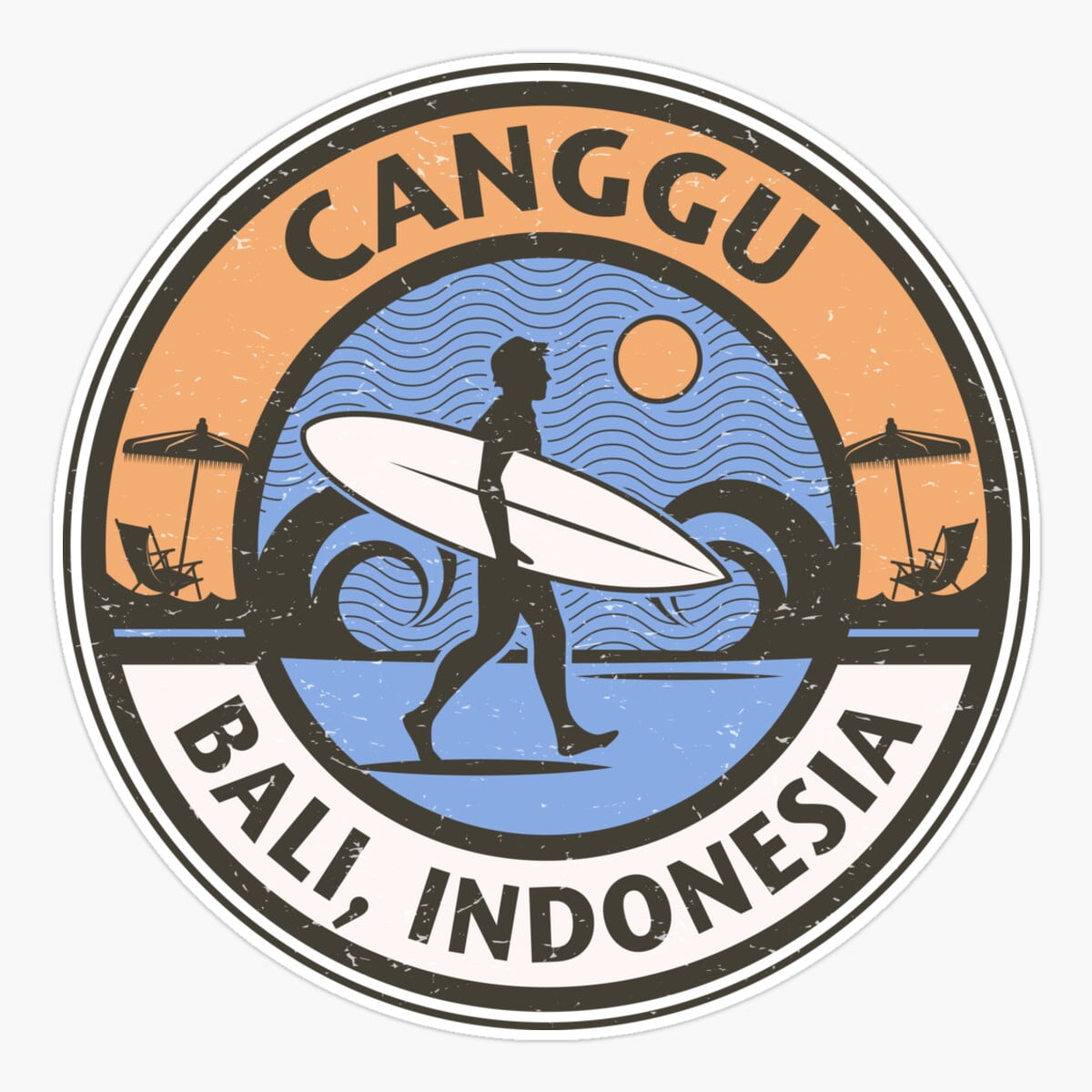 Onim Canggu, Bali, Indonesia Sticker, Phone Decal Water Bottle Stickers ...