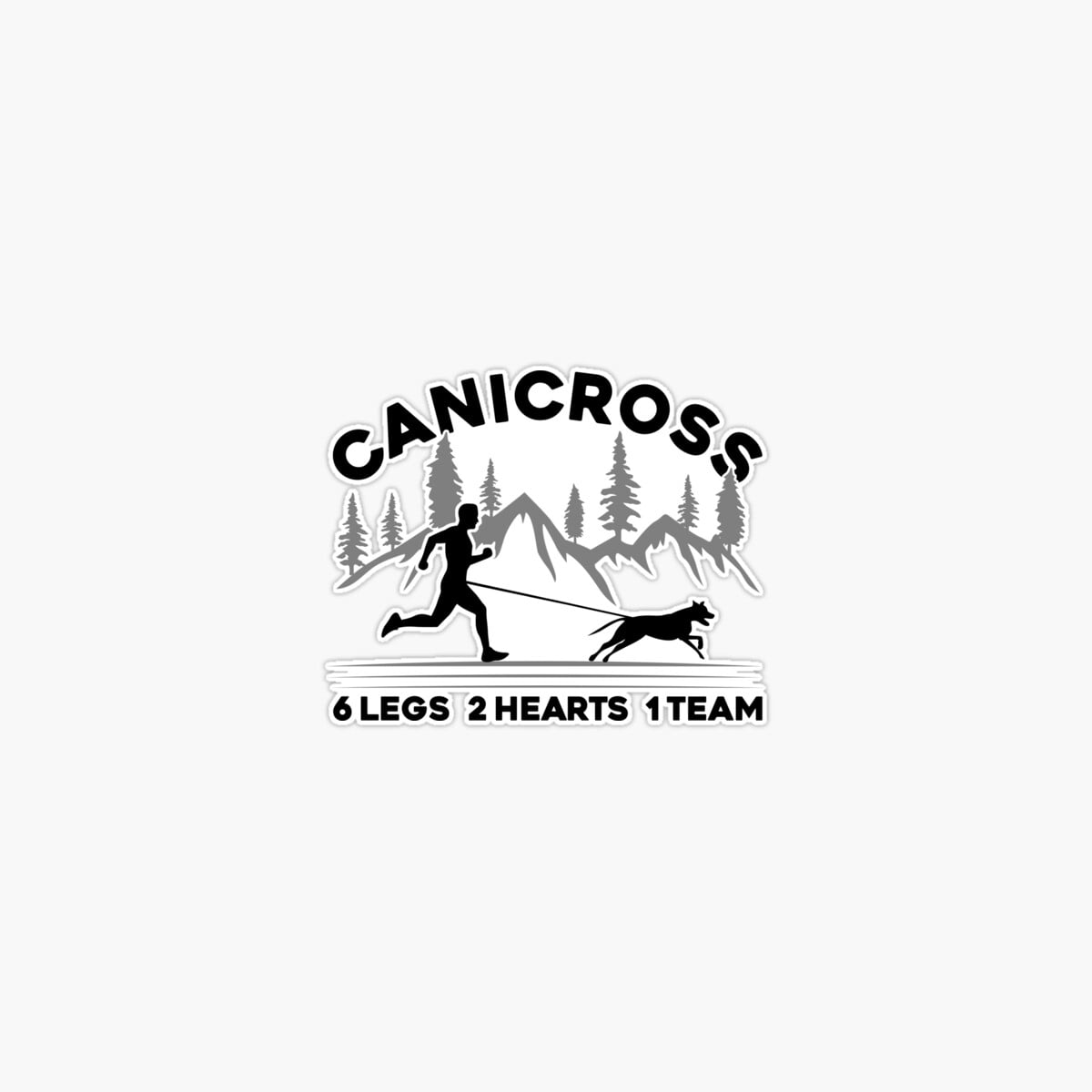 Onim Canicross Cross Country Dog Running Sticker, Phone Decal Water ...