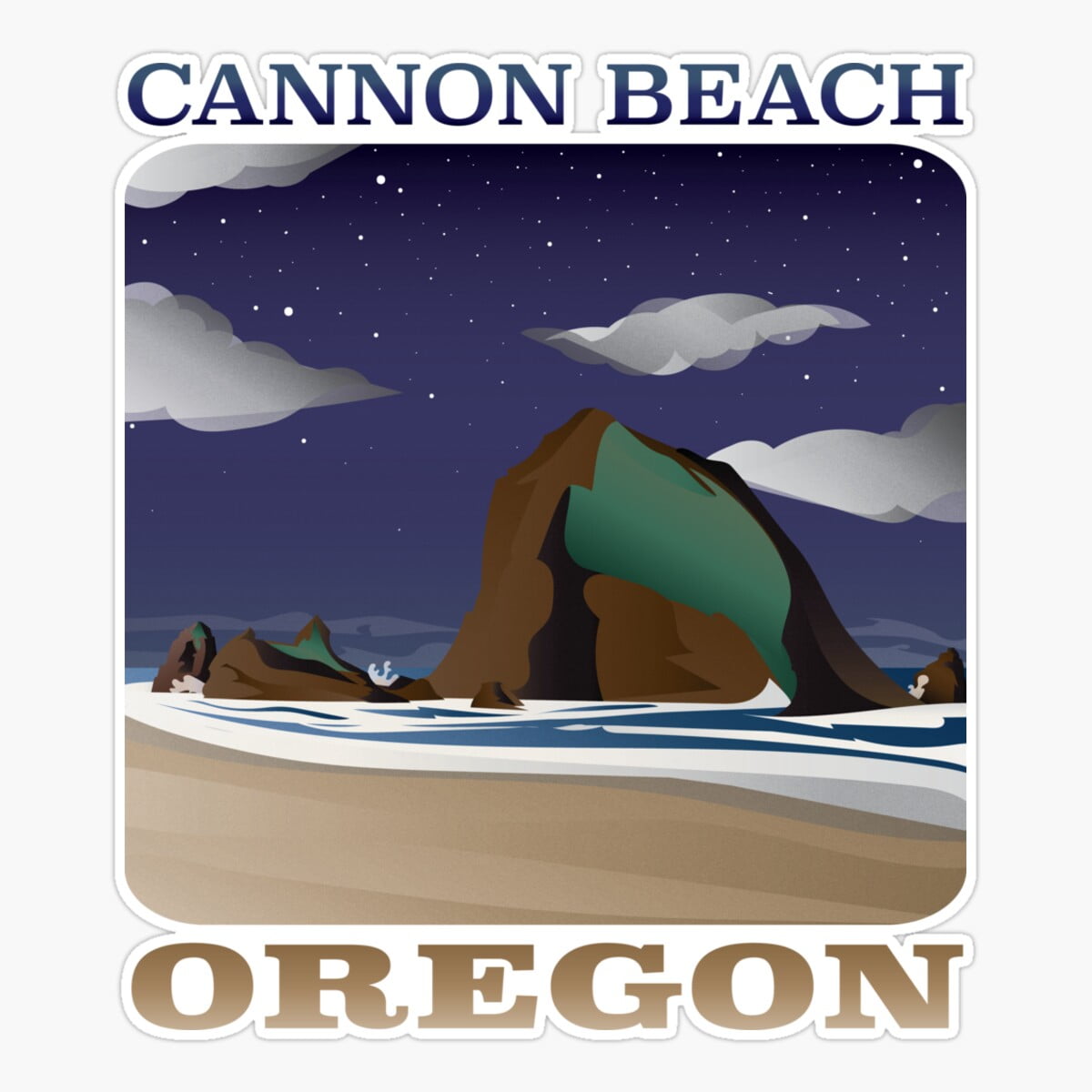 Onim Cannon Beach, Oregon - Project 101 Sticker, Phone Decal Water ...