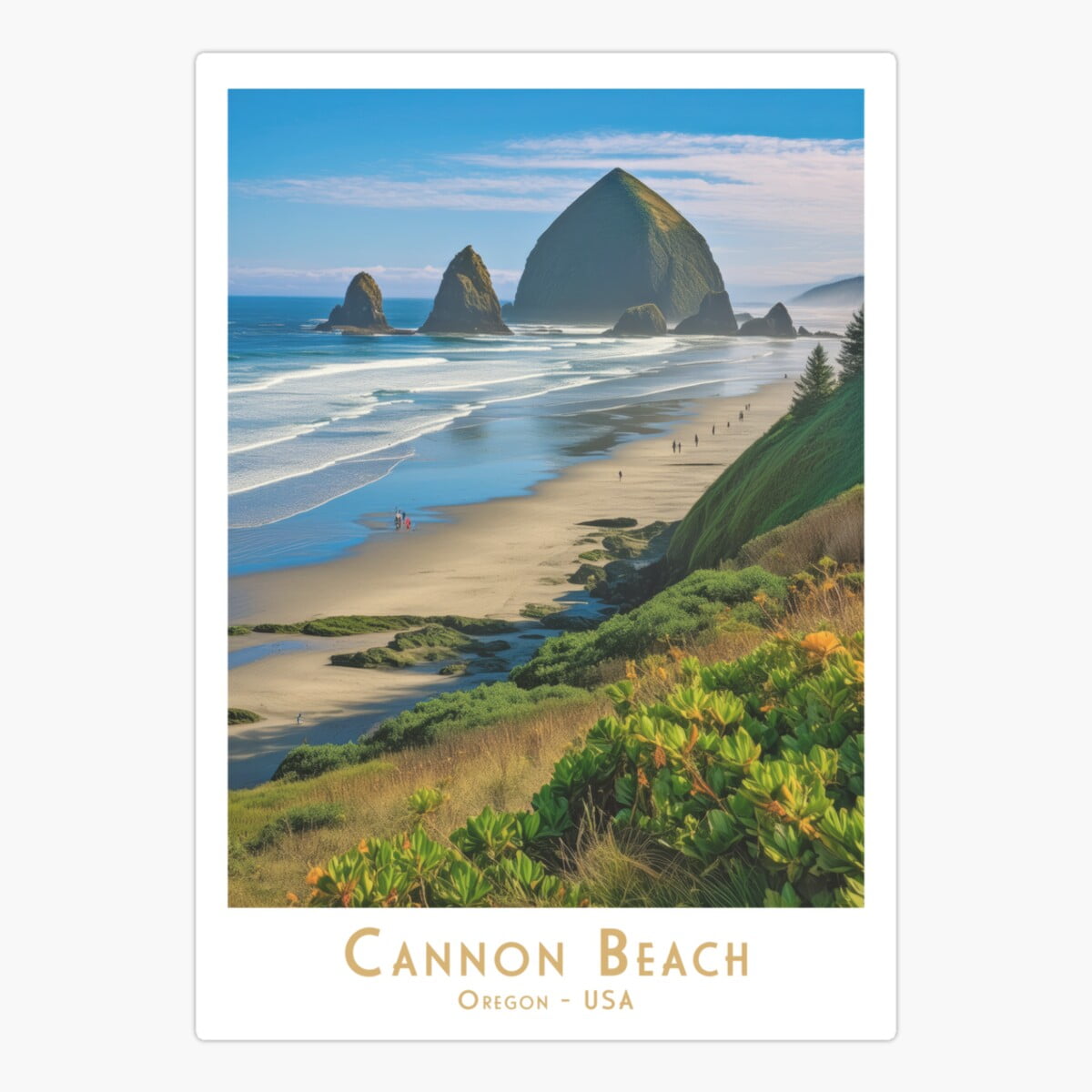 Onim Cannon Beach, Oregon Usa – Vintage Travel Poster With Minimalist ...