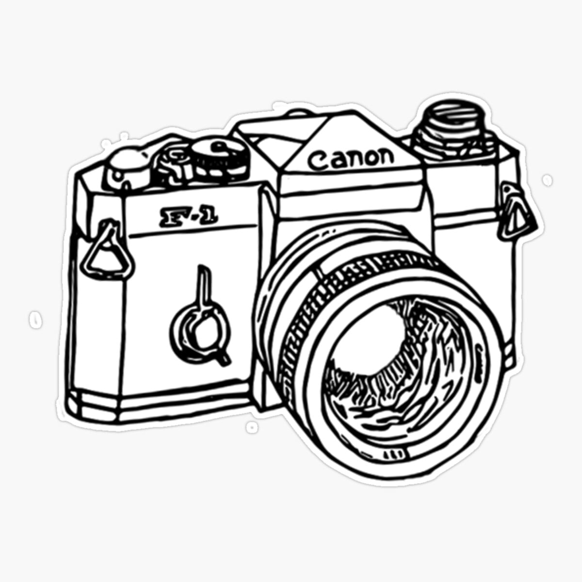 Onim Canon F-1 Sketch Sticker, Phone Decal Water Bottle Stickers Car ...