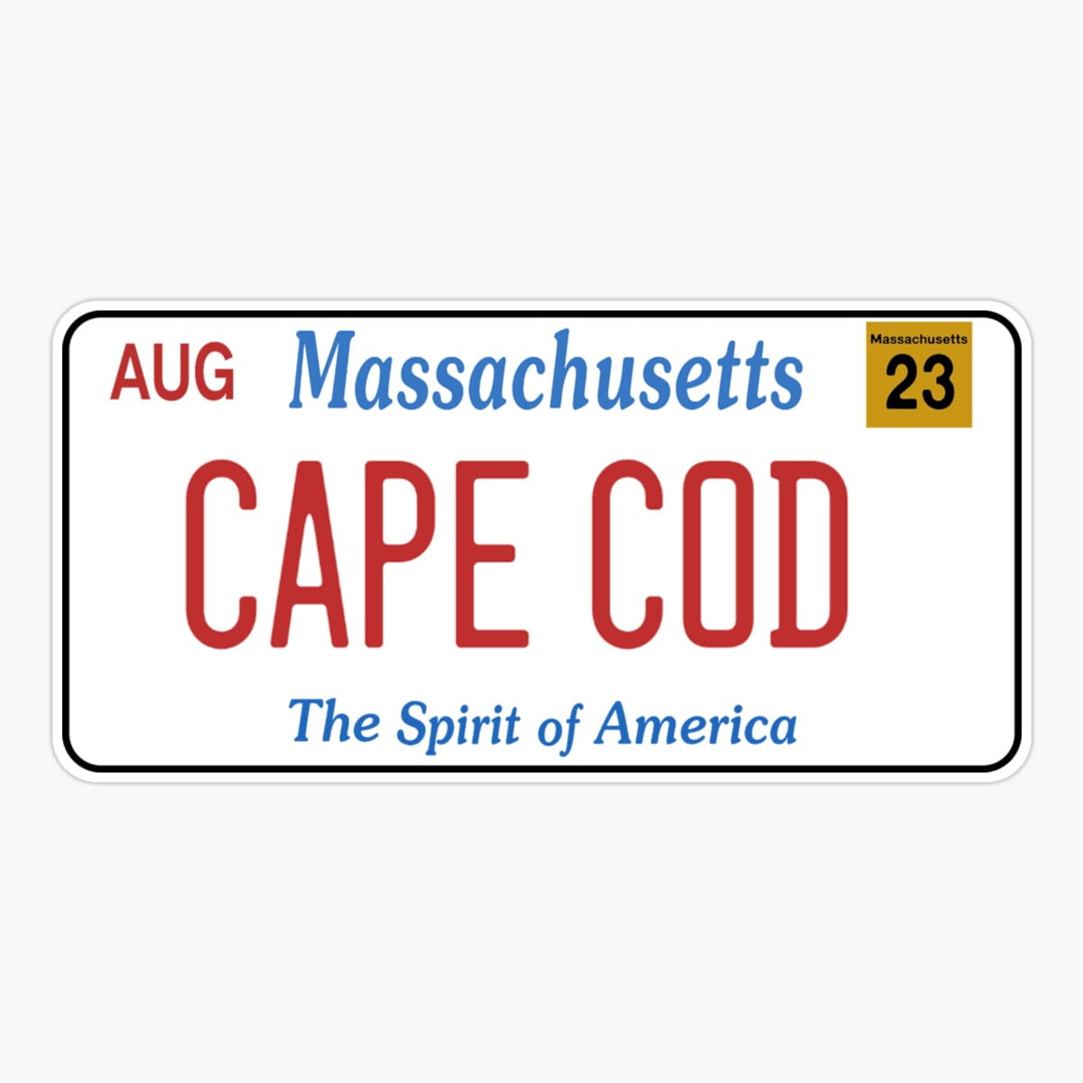 Onim Cape Cod, Massachusetts License Plate Sticker, Phone Decal Water ...