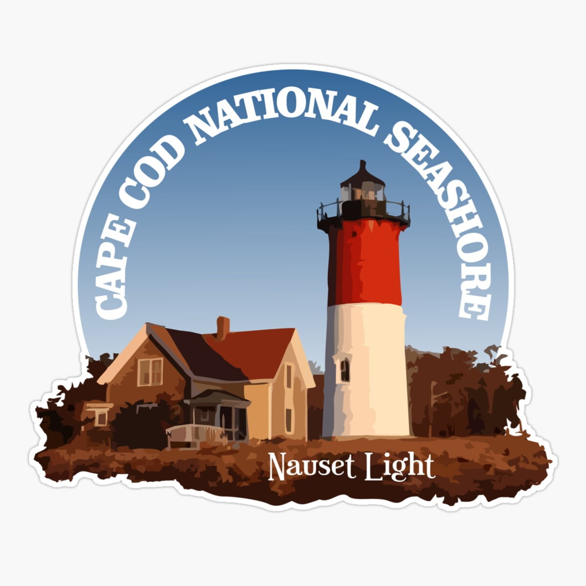 Onim Cape Cod National Seashore Sticker, Phone Decal Water Bottle ...