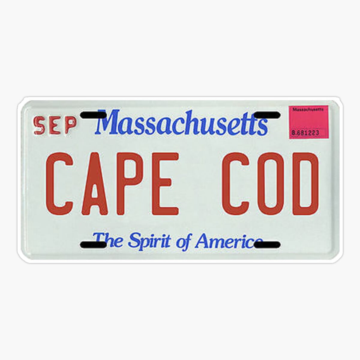 Onim Cape Cod Plate Sticker, Phone Decal Water Bottle Stickers Car ...