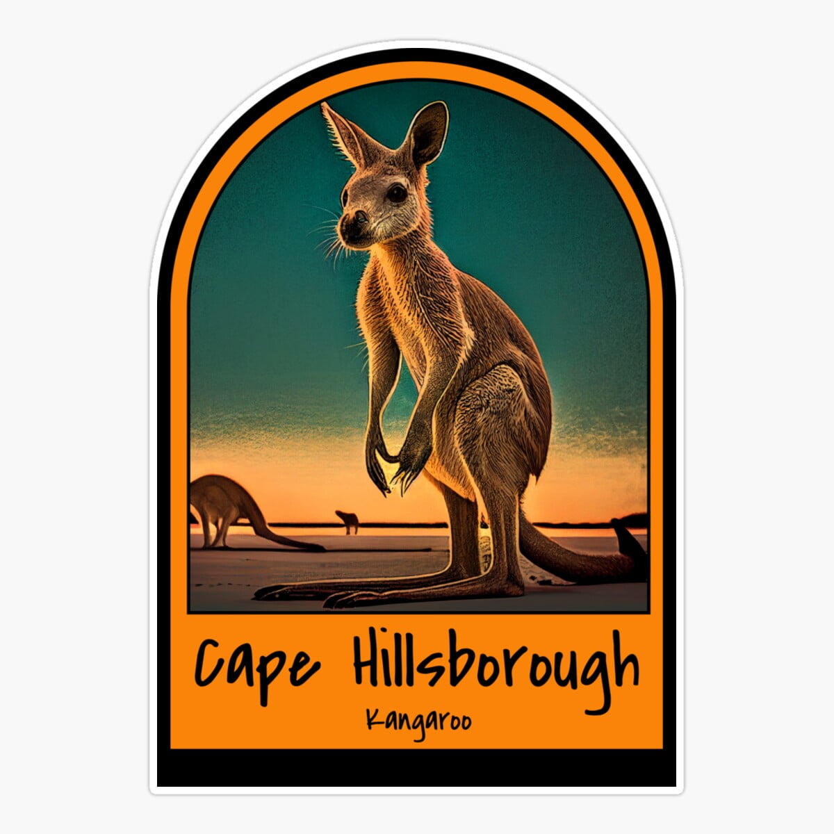 Onim Cape Hillsborough - Kangaroo Sticker, Phone Decal Water Bottle ...