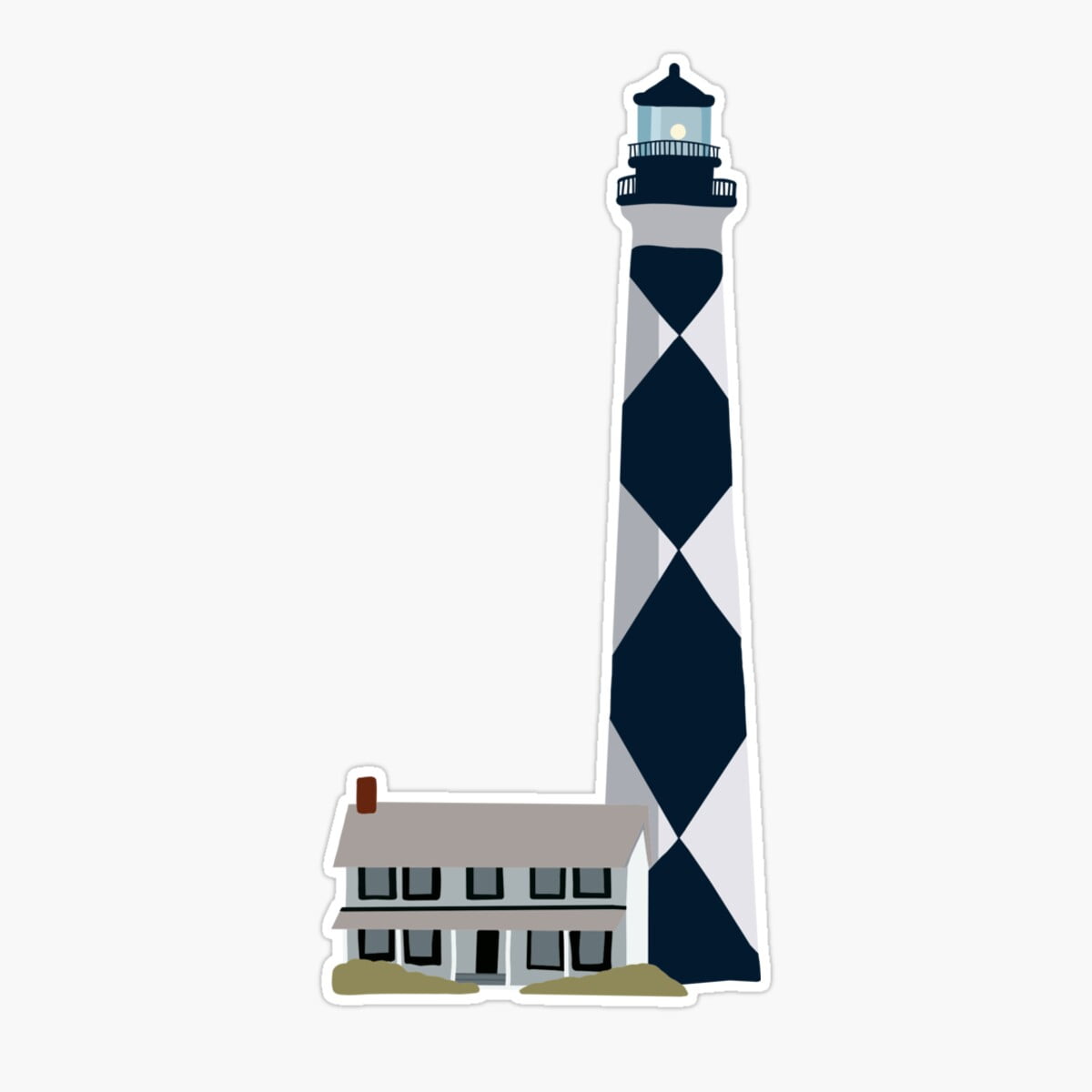 Onim Cape Lookout Lighthouse Sticker, Phone Decal Water Bottle Stickers ...