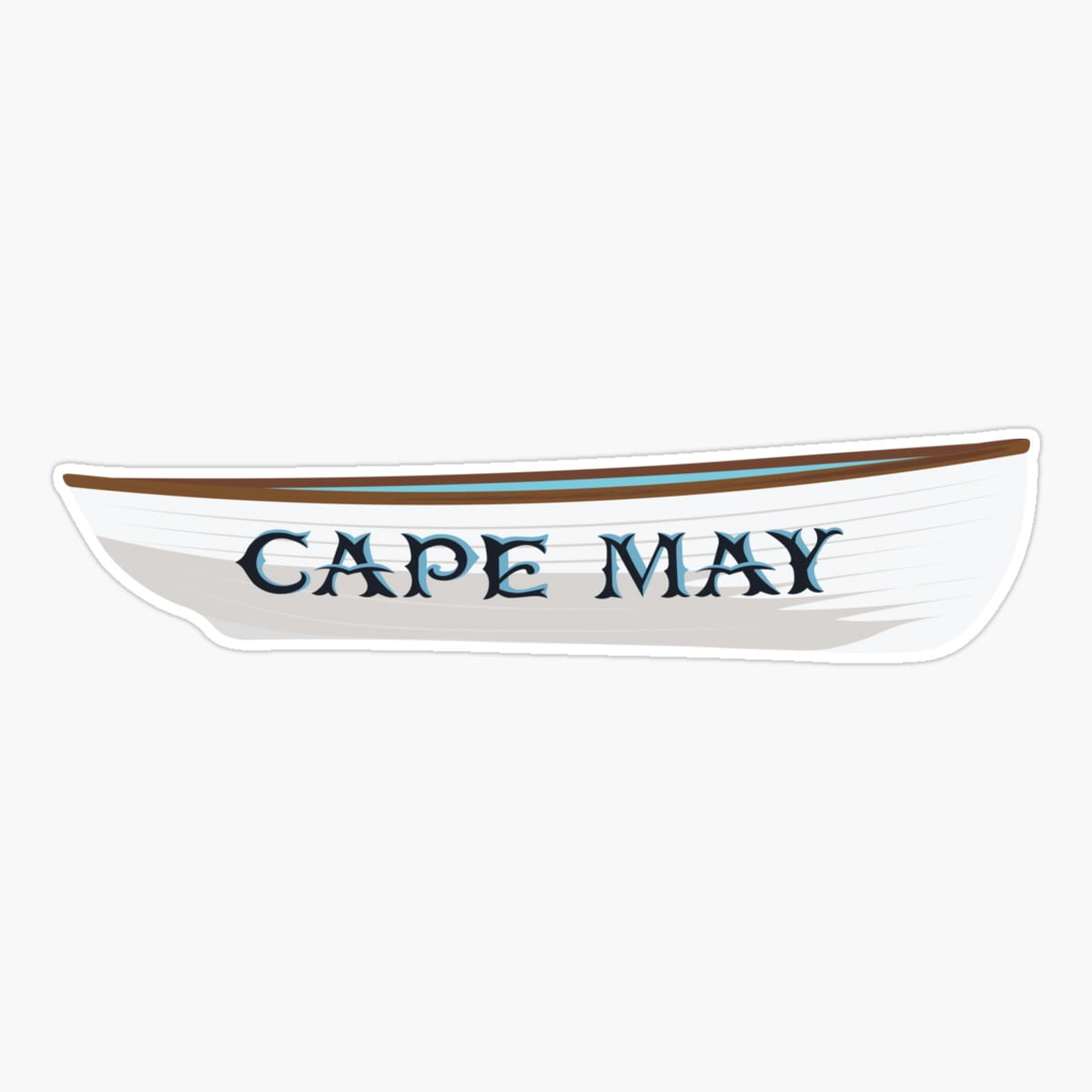 Onim Cape May Blue Boat Sticker, Phone Decal Water Bottle Stickers Car ...