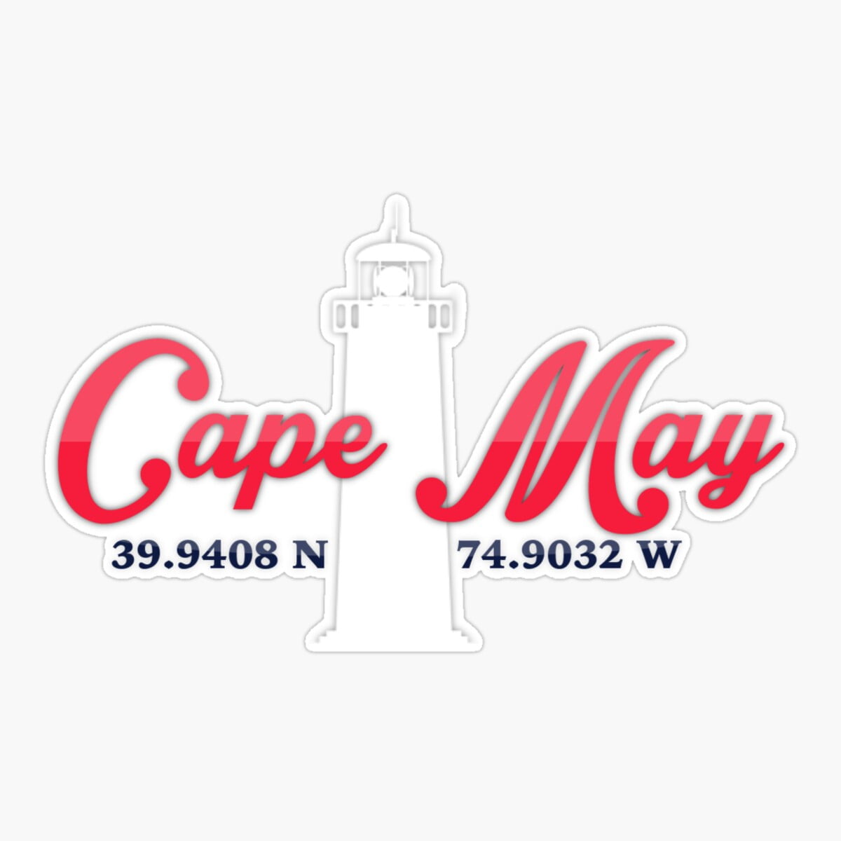 Onim Cape May Sticker Sticker, Phone Decal Water Bottle Stickers Car ...