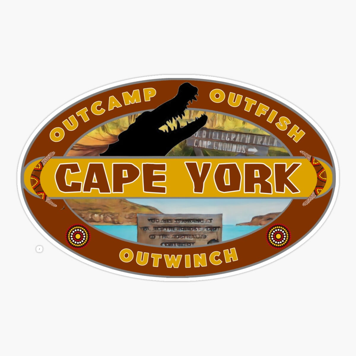 Onim Cape York Tele Track The Tip Survivor Sticker, Phone Decal Water ...