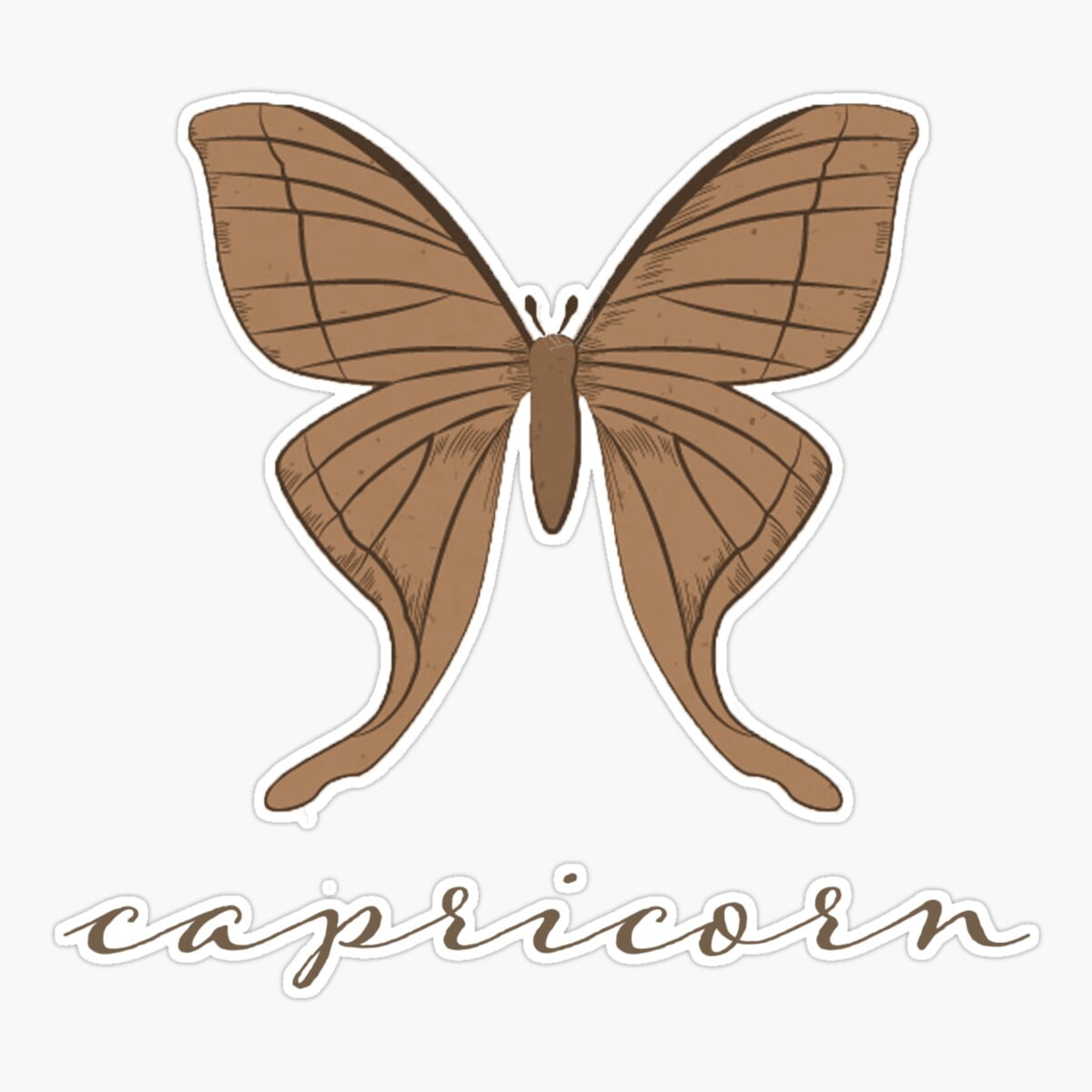 Onim Capricorn Butterfly Aesthetic Astrology Sticker, Phone Decal Water ...
