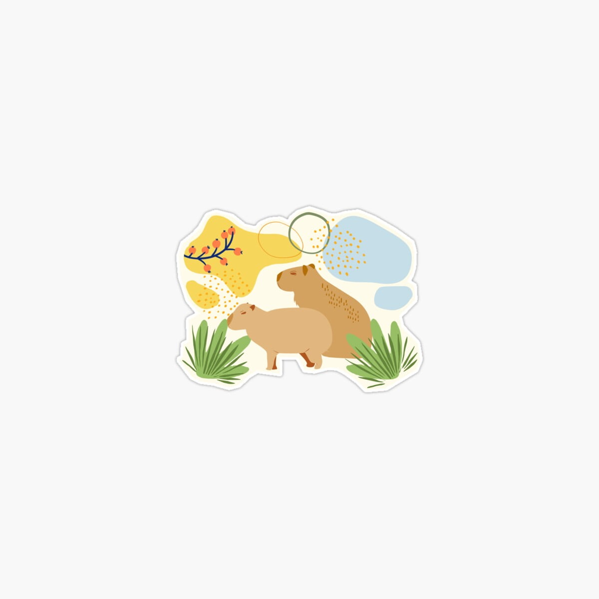 Onim Capybara Abstract And Minimal Sticker, Phone Decal Water Bottle ...