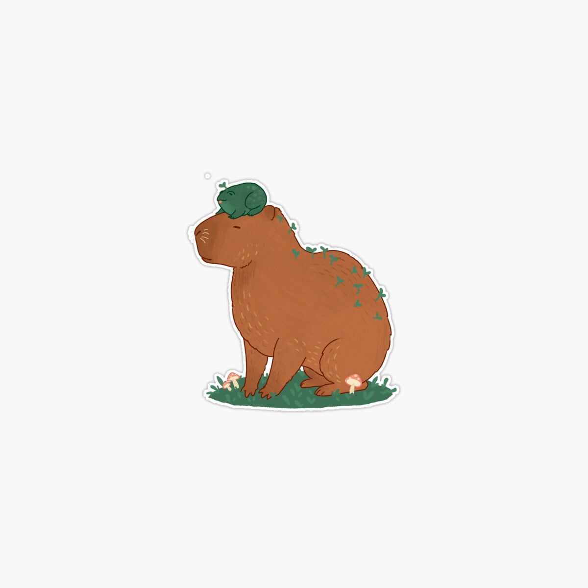 Onim Capybara And Frog 2.0 Sticker, Phone Decal Water Bottle Stickers ...