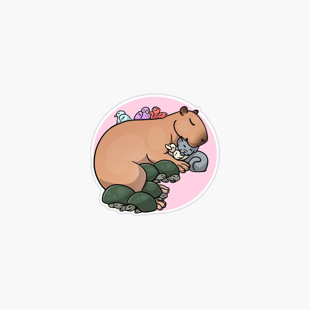 Onim Capybara Snuggles Sticker, Phone Decal Water Bottle Stickers Car ...