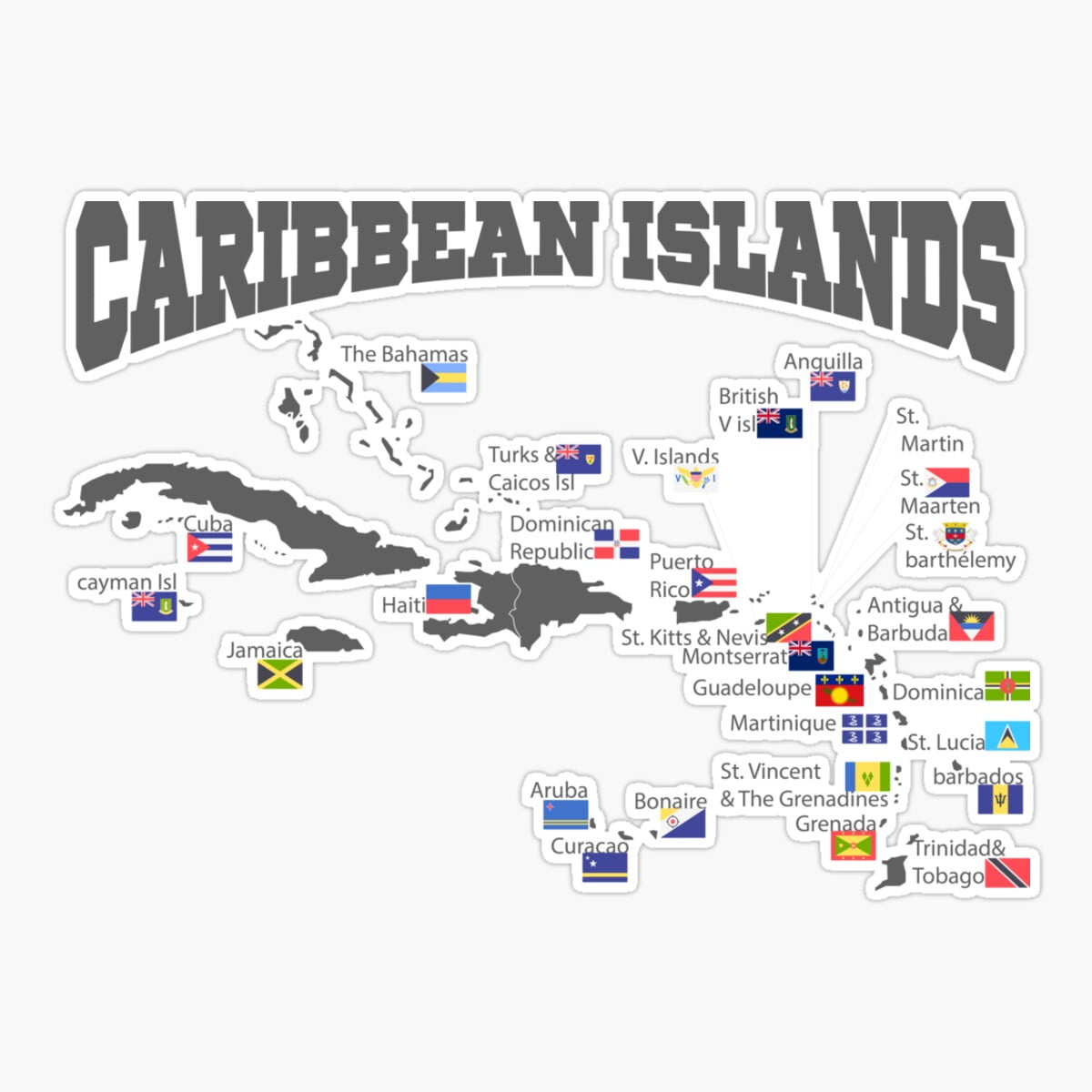 Onim Caribbean Islands Map, West Indies Flags, Caribbean Flags ...