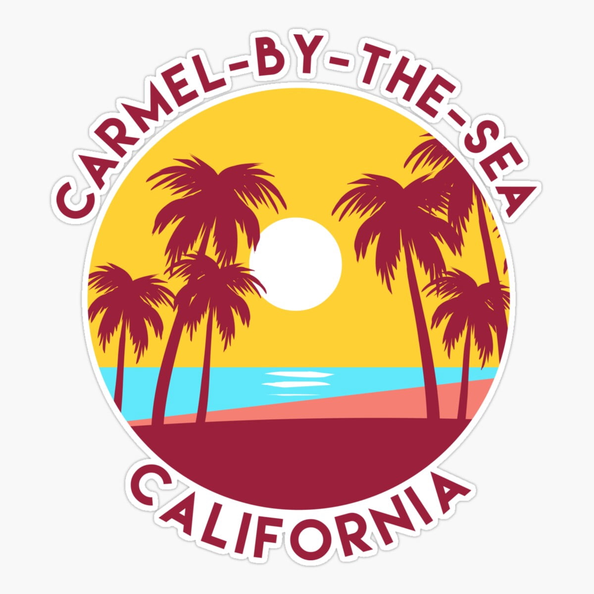 Onim Carmel-By-The-Sea, California Sticker, Phone Decal Water Bottle ...