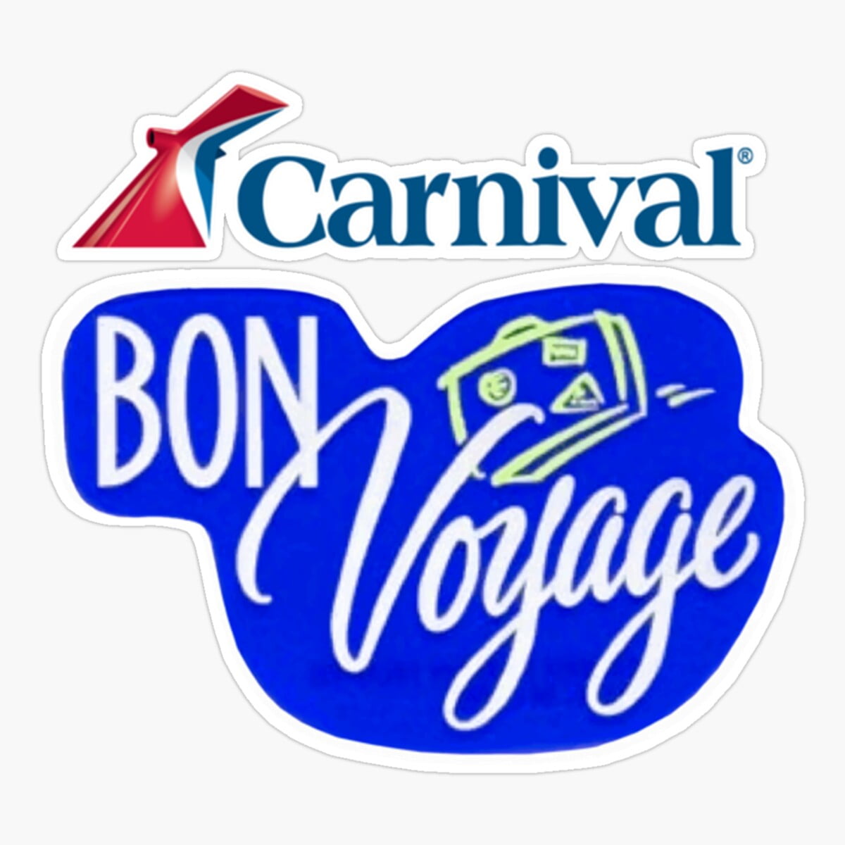 Onim Carnival Cruise Top Sticker, Phone Decal Water Bottle Stickers Car ...