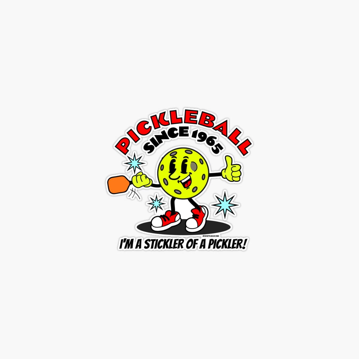 Onim Cartoon Pickleball Character Sticker, Phone Decal Water Bottle ...