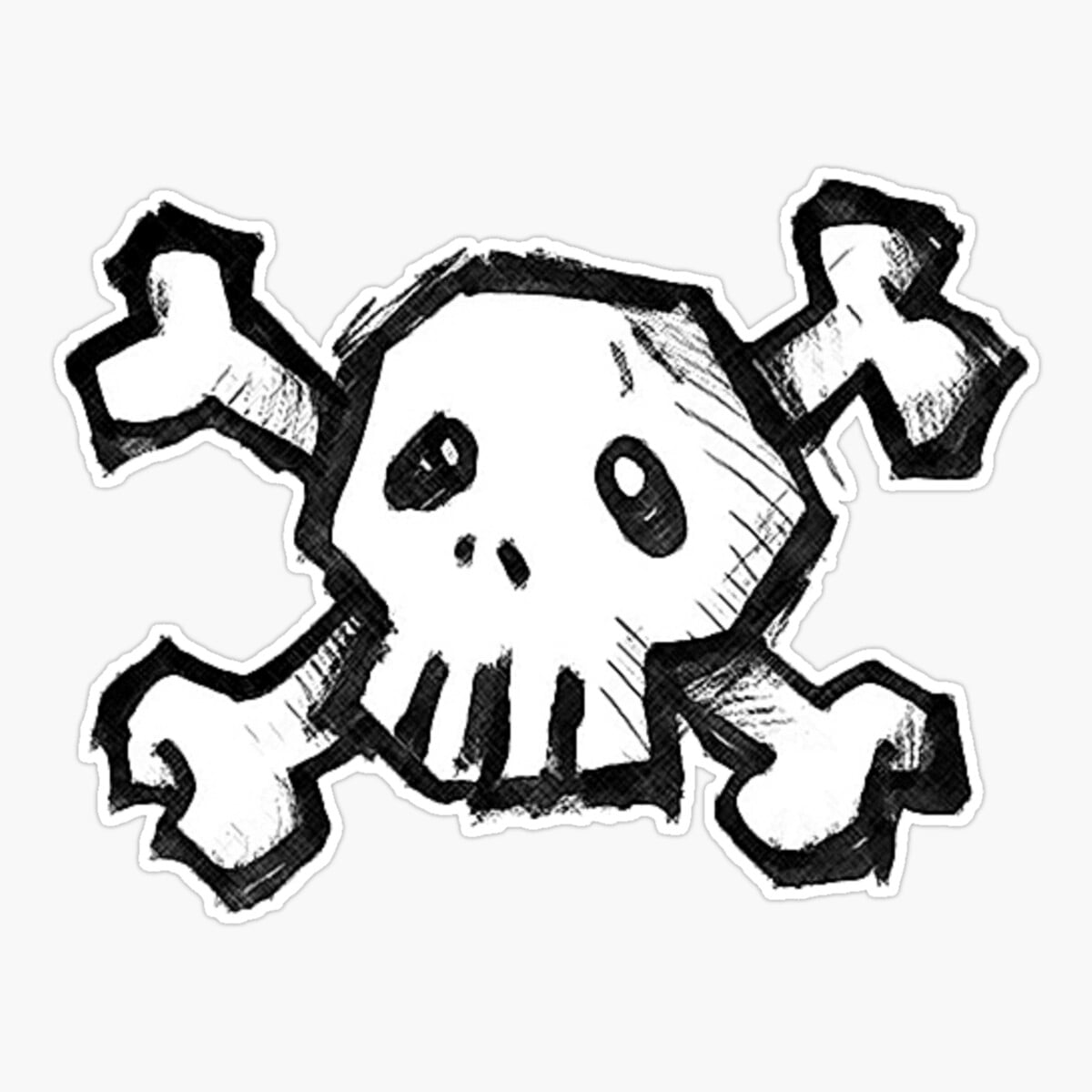 Onim Cartoon Skull And Bones Sticker, Phone Decal Water Bottle Stickers ...