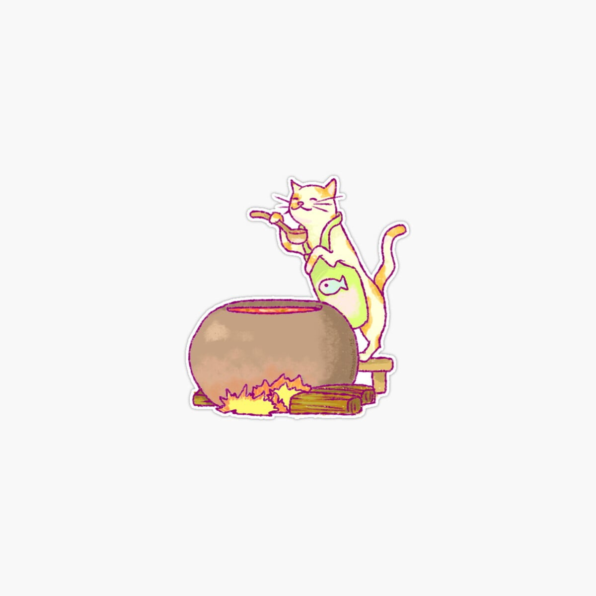 Onim Cat Cooking Sticker, Phone Decal Water Bottle Stickers Car Decals ...